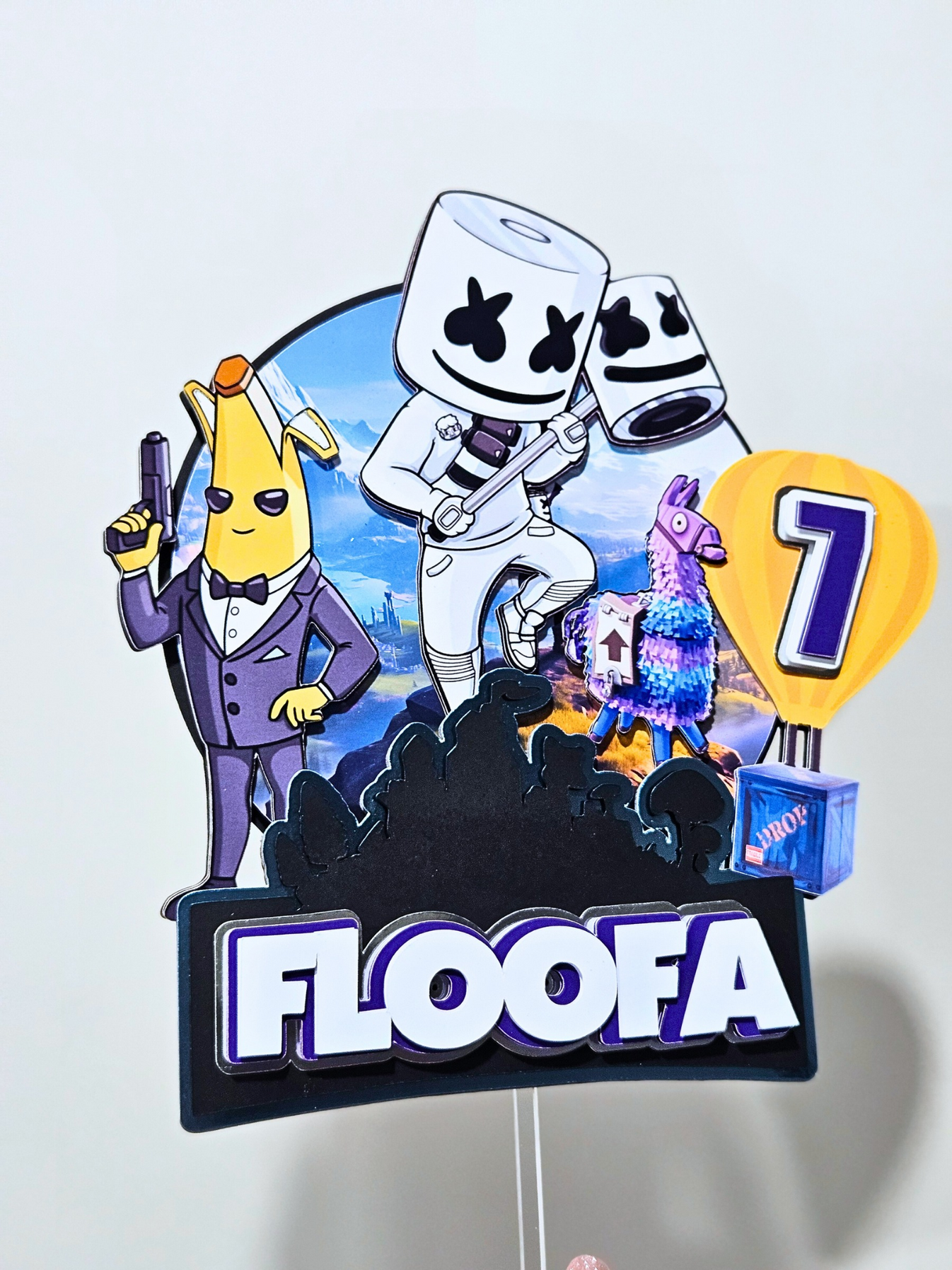 Fortnite Theme Cake Topper – Summer Print & Party