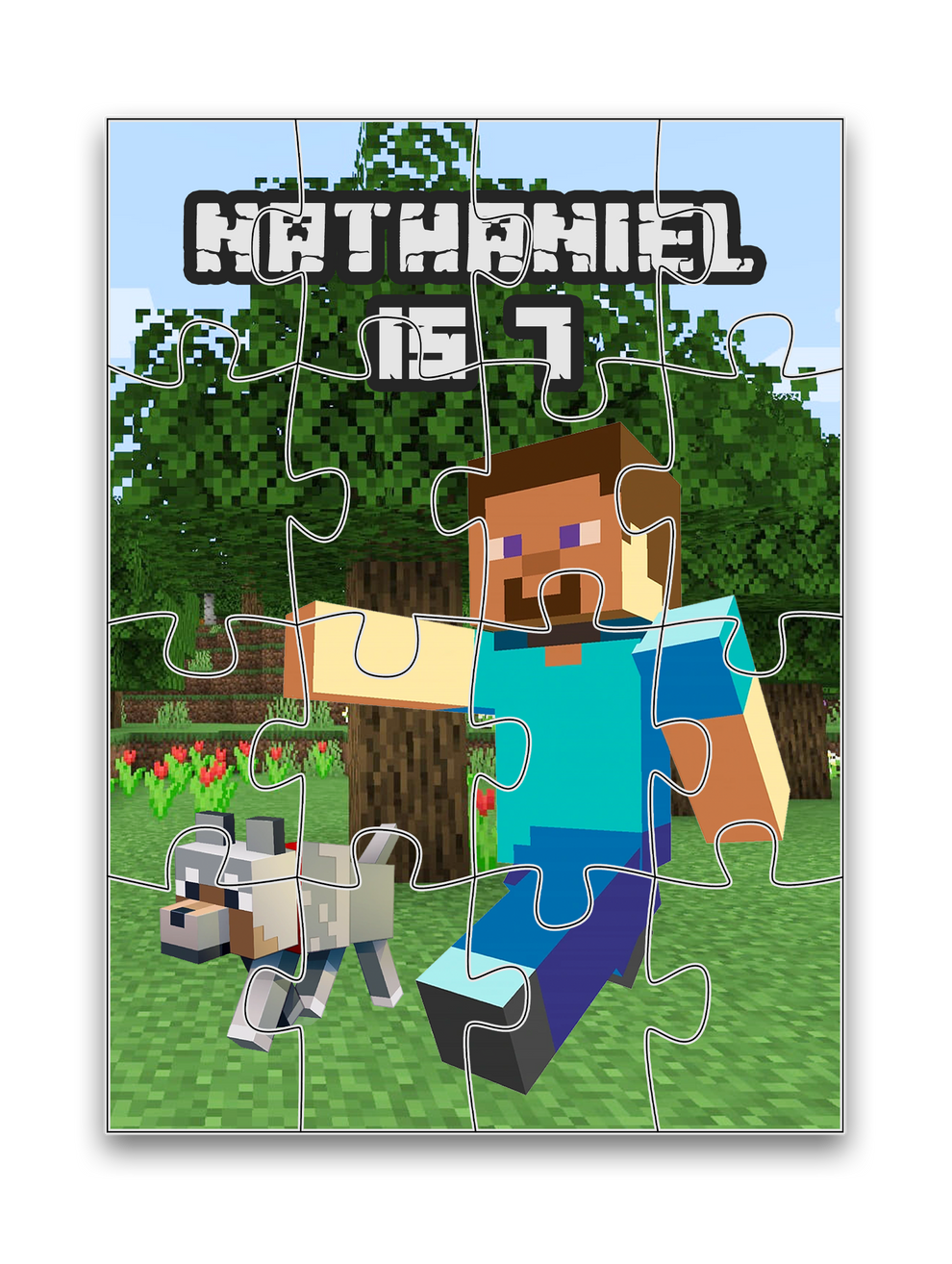 Minecraft Theme Gaming Personalised Mini Puzzles – Summer Print & Party