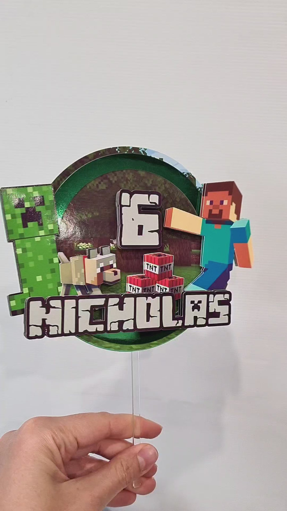 Minecraft Theme Cake Topper – Summer Print & Party