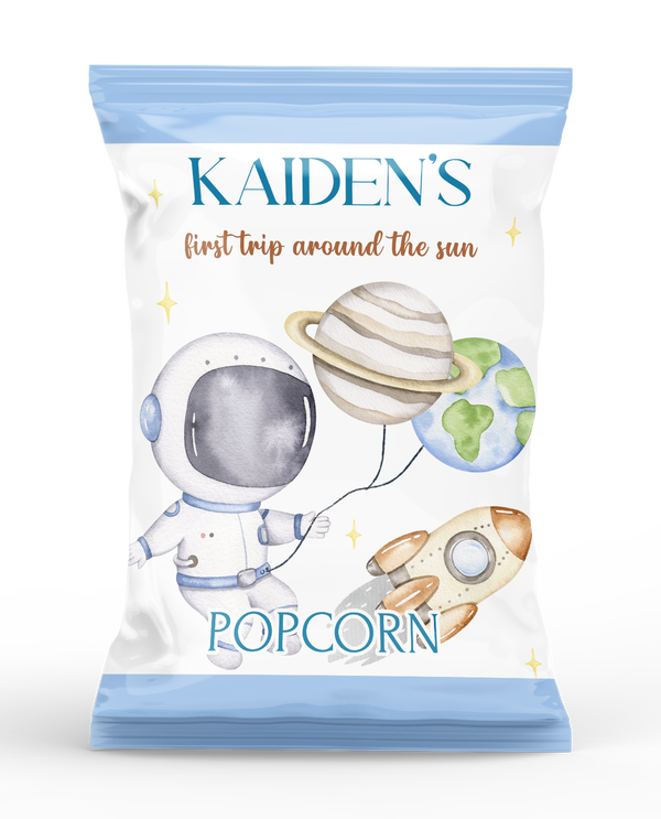 Space Theme First Trip Around the Sun Popcorn Bag – Summer Print & Party